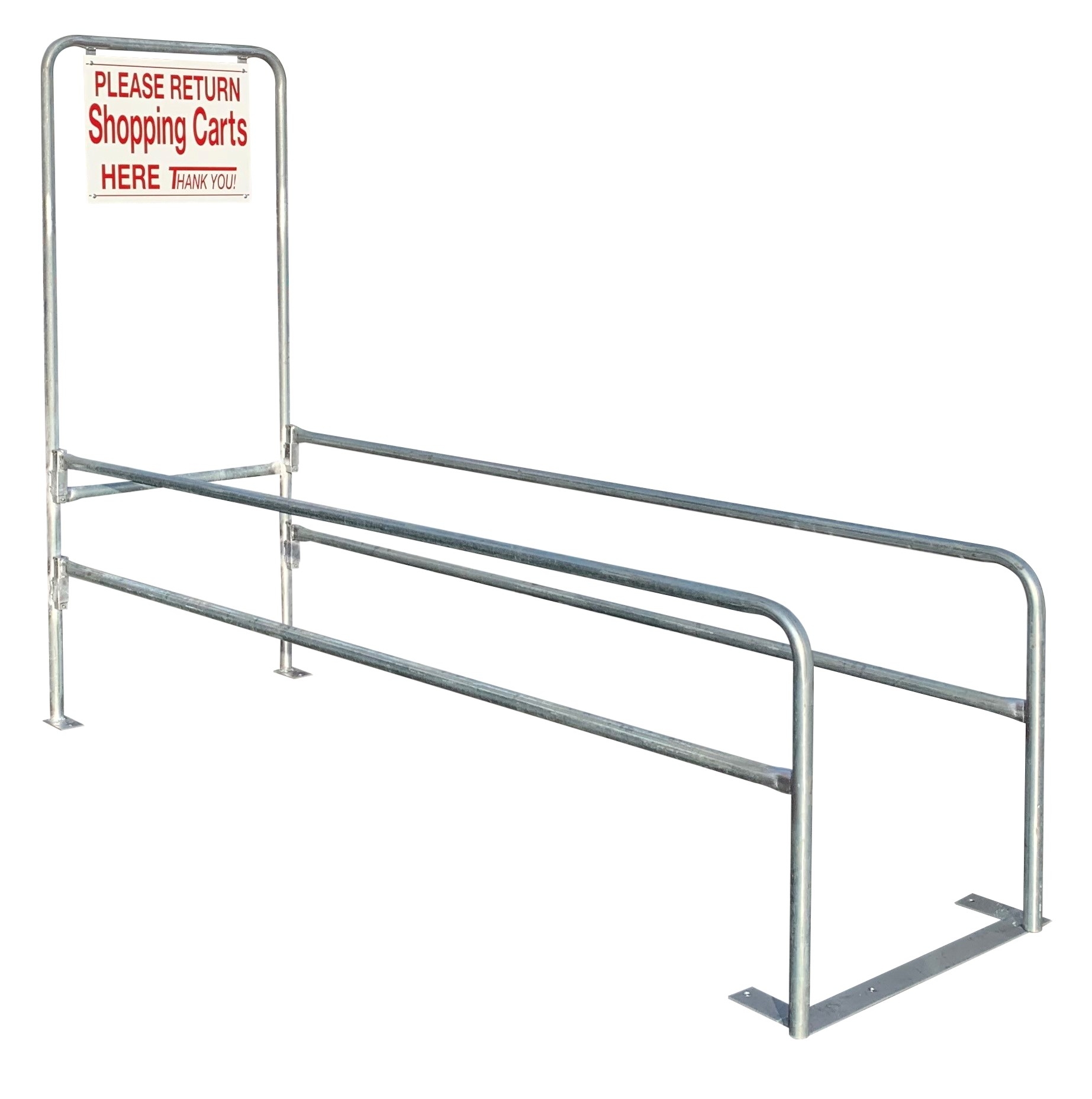 Single Wide Galvanized Cart Corral